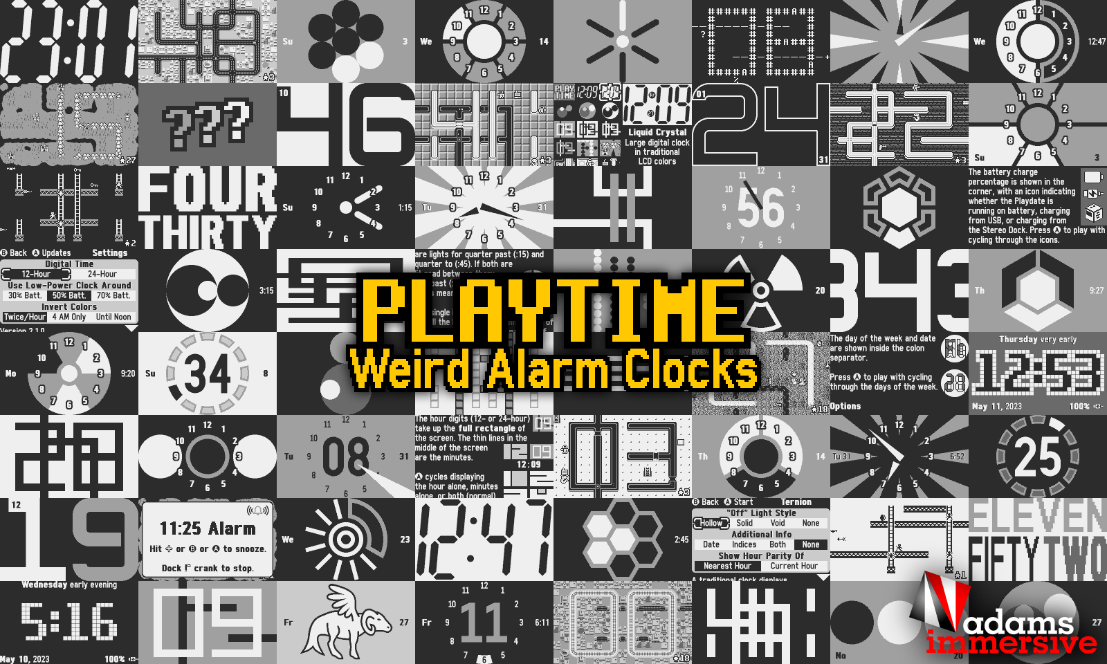 Playdate game Playtime Clocks